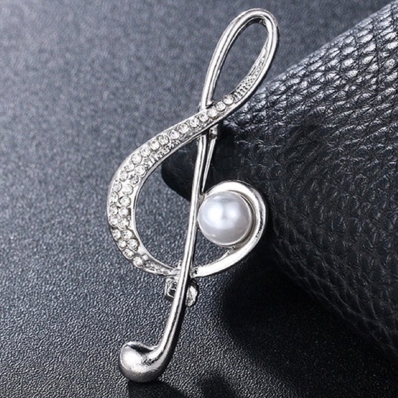 Jewelry | Silver Treble Clef Brooch Treble Clef Pin Music Note Brooch ...